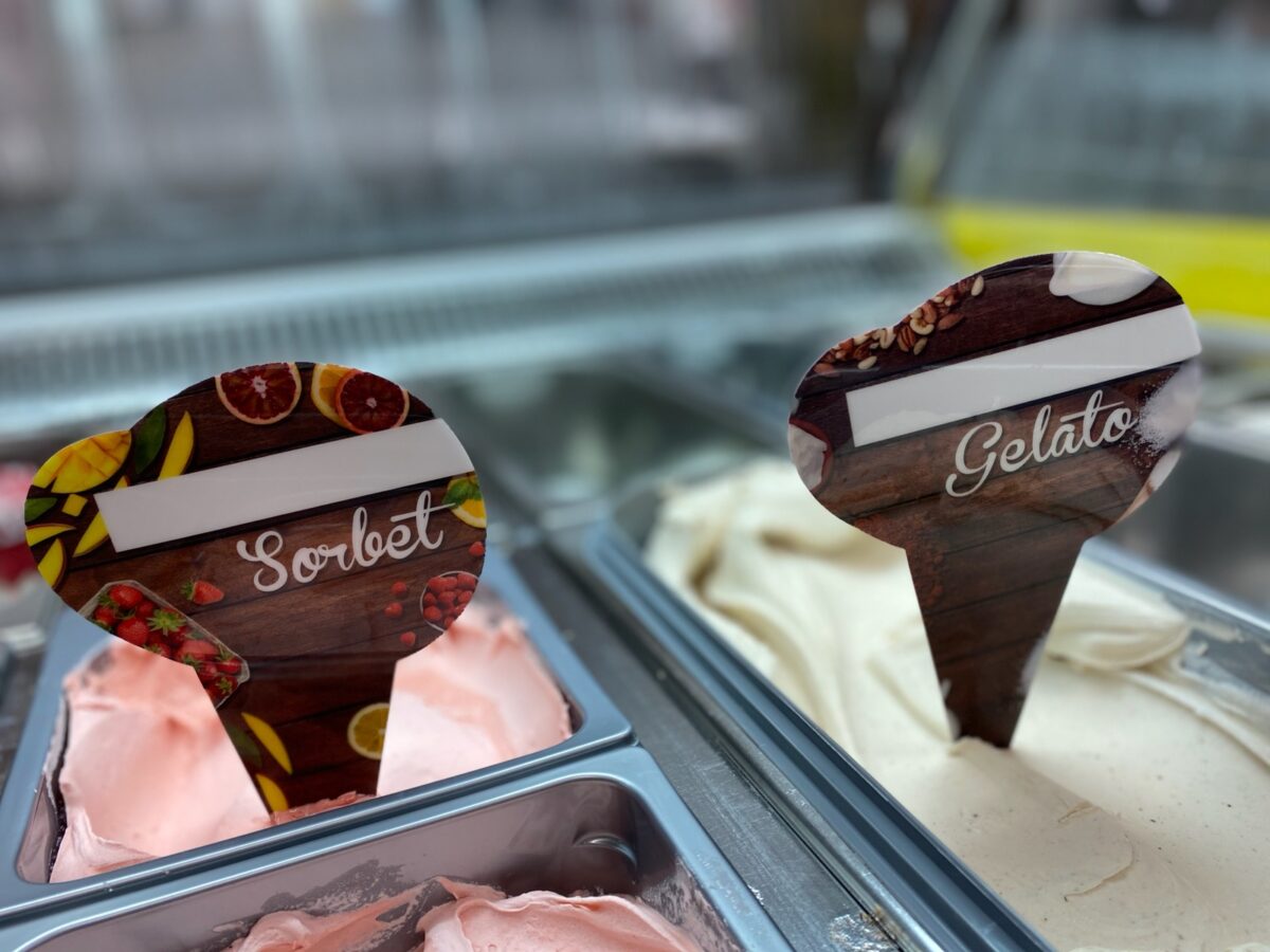 Gelato Flavor Tags - Customizable Plastic Tags for Gelato Display Cases